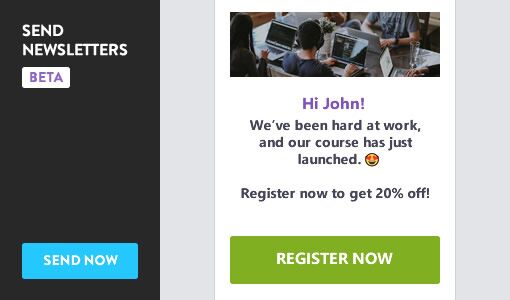 Send Out Newsletters - Updates - Strikingly