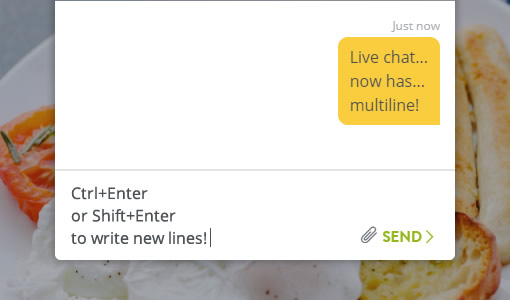Live Chat: Multiline Chat - Updates - Strikingly