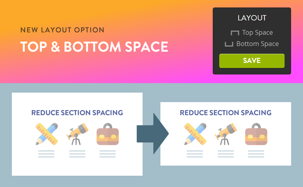 Change Section Spacing - Updates - Strikingly