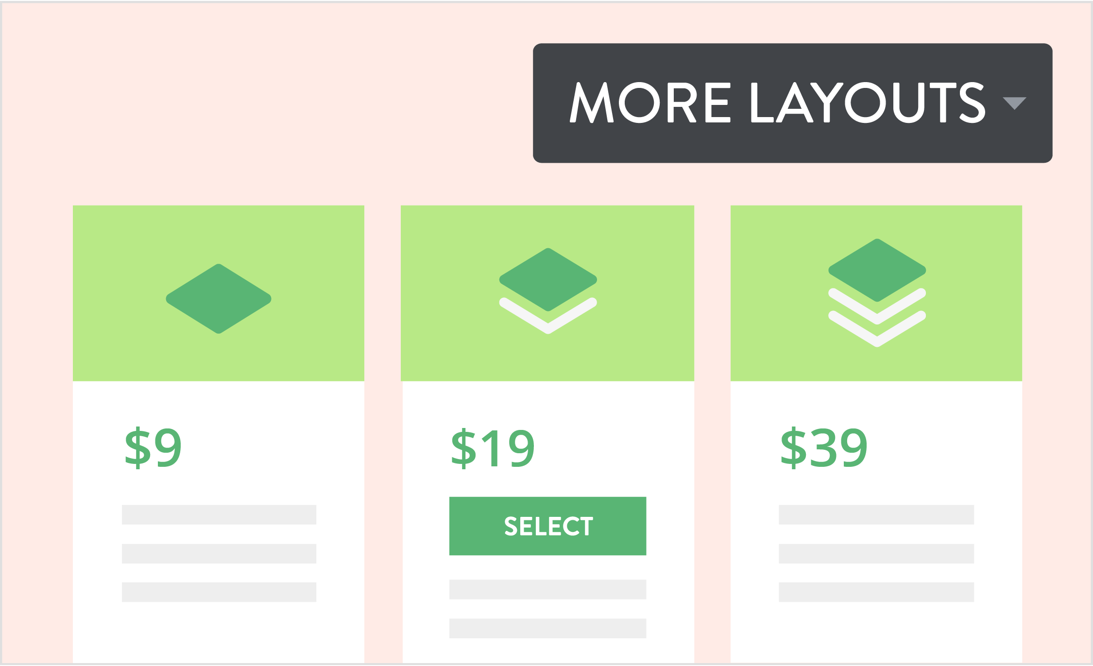 More Layouts for Pricing Table Section - Updates - Strikingly