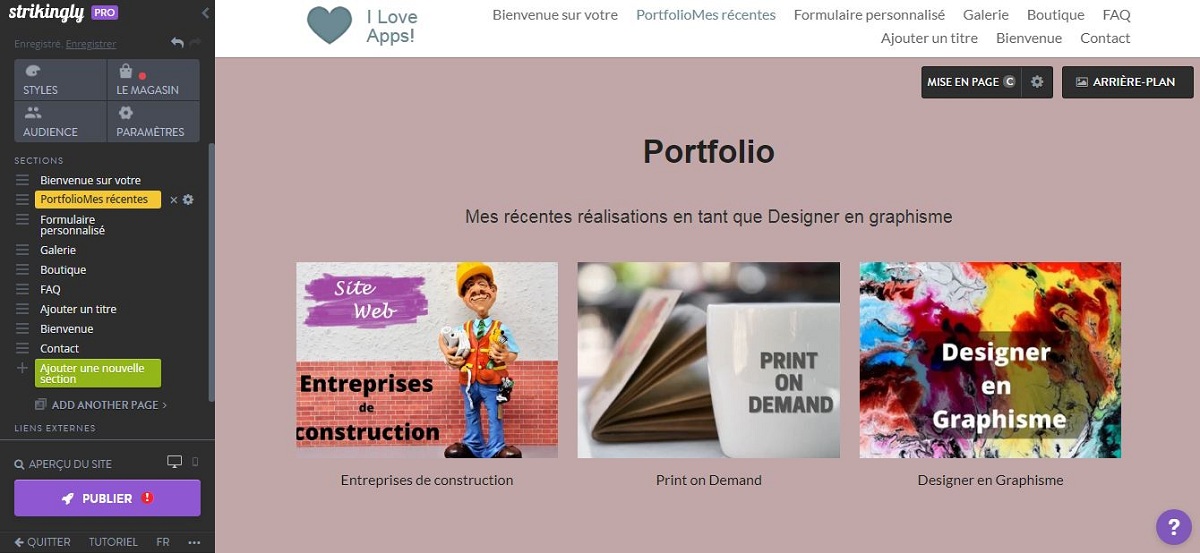 Comment créer un portfolio : le guide complet - Créer votre site web - Strikingly