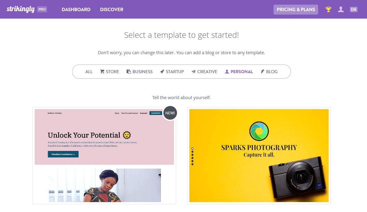 Lifestyle Photography: A Simple Guide - Building Your Website - Strikingly