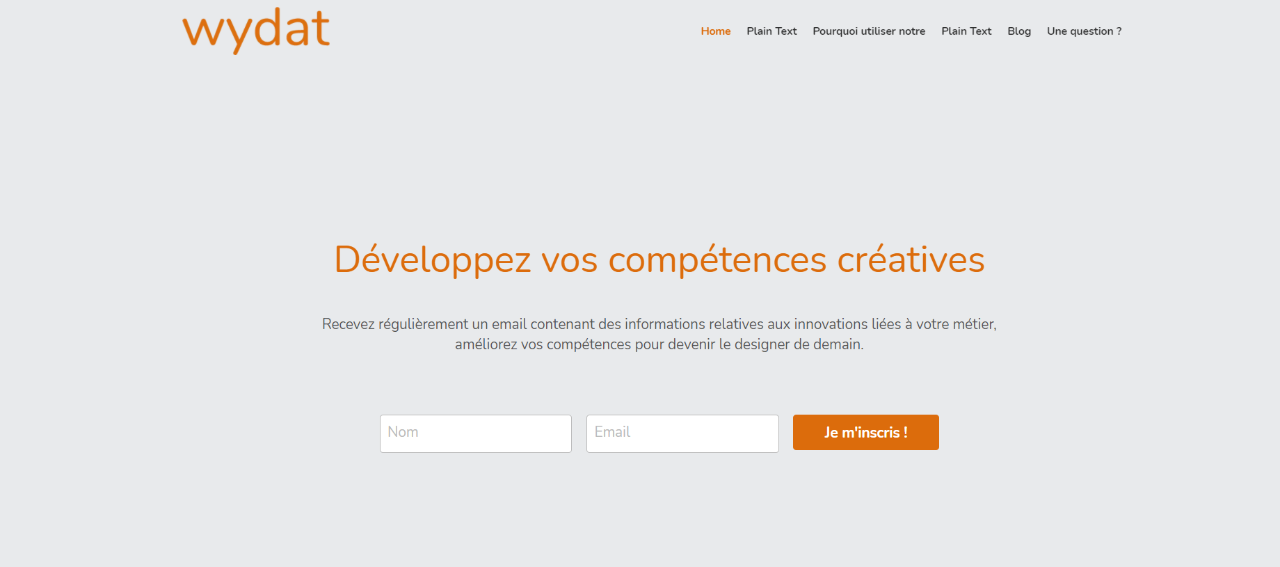 Exemple de page d'accueil Vous voudriez intégrer dans votre marque ...