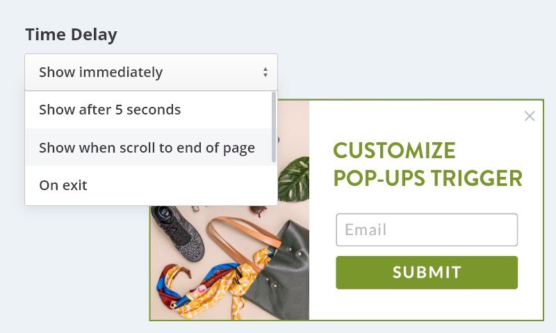 Show Pop-ups with Time Delay - Updates - Strikingly