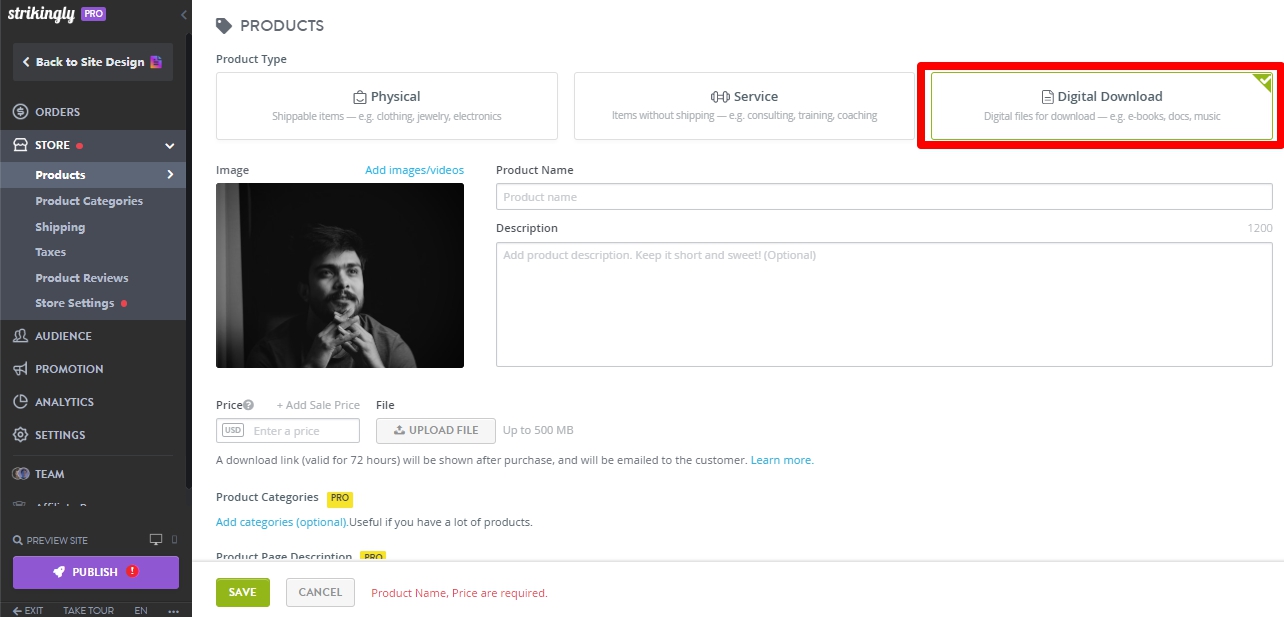 Sell Digital Downloads Easily With Strikingly - Building Your Website ...