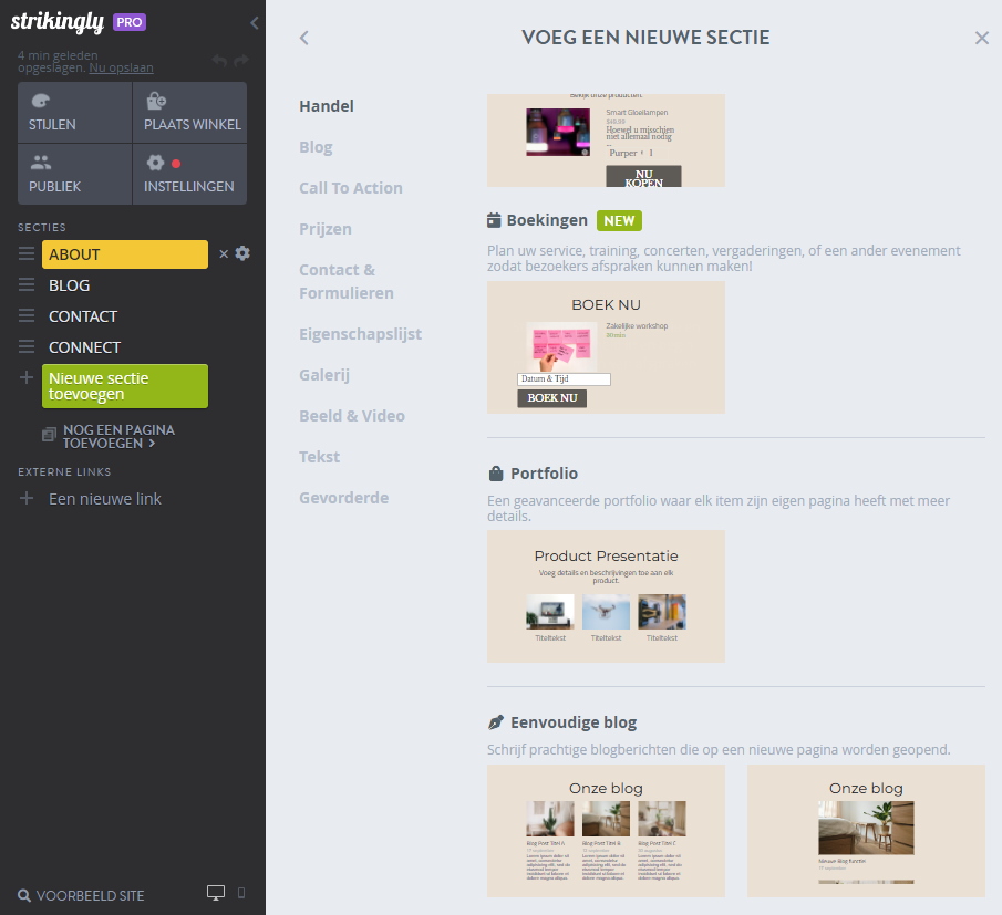 Je website upgraden met een blogsjabloon - Uw website bouwen - Strikingly