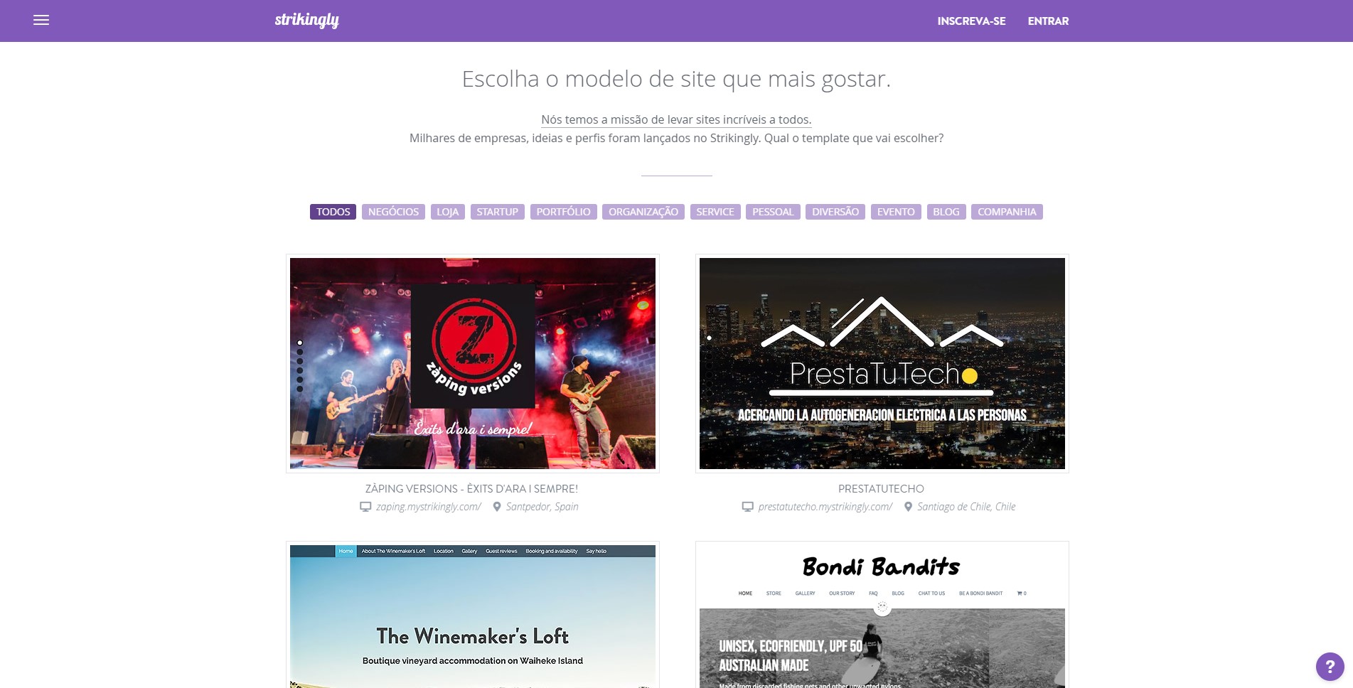 Exemplos de página inicial que pode incorporar em sua marca ...