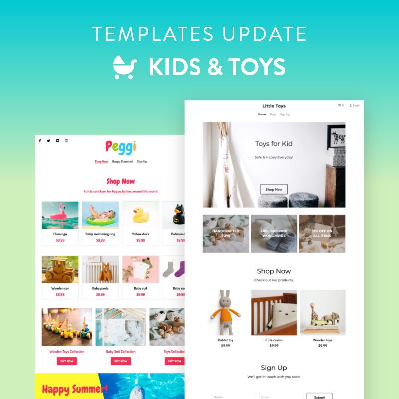 Templates Update (Kids Theme) - Updates - Strikingly