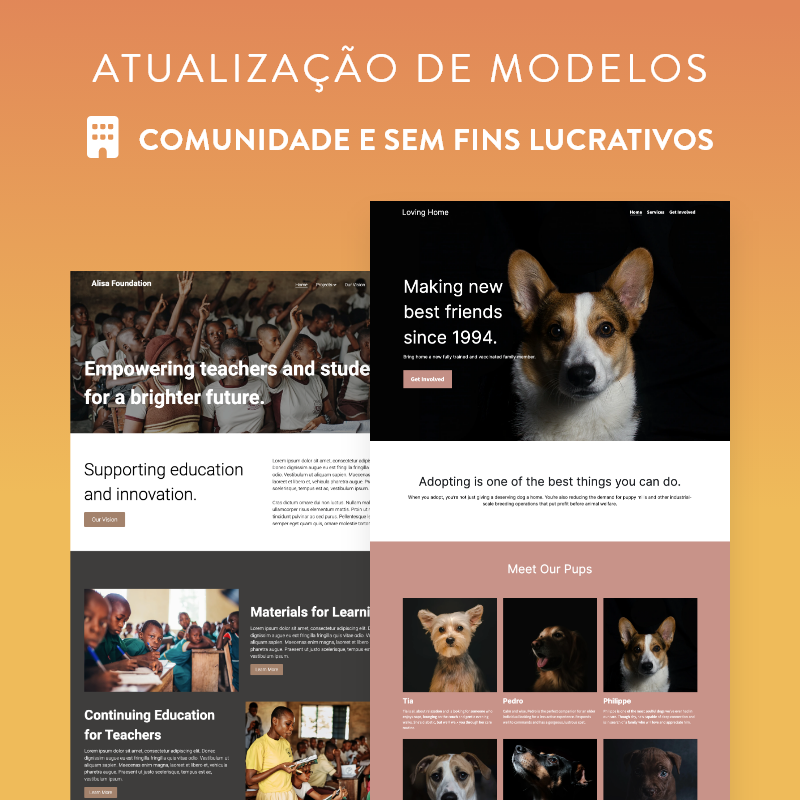 Atualização de modelos - Atualizações - Strikingly