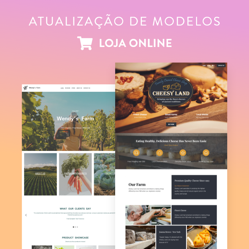 Atualização de modelos - Atualizações - Strikingly
