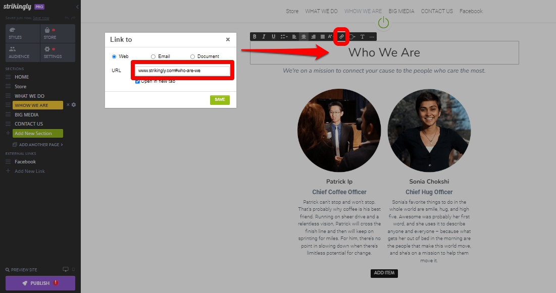 Create Anchor Links and Make Easy Navigation Websites With Strikingly ...