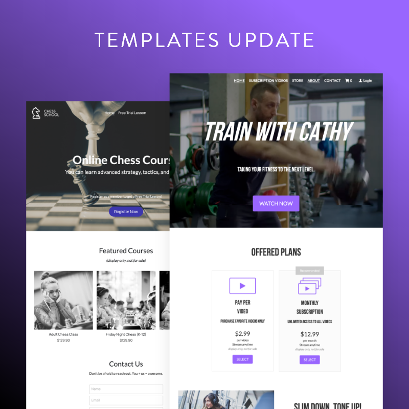 Templates Update - Updates - Strikingly