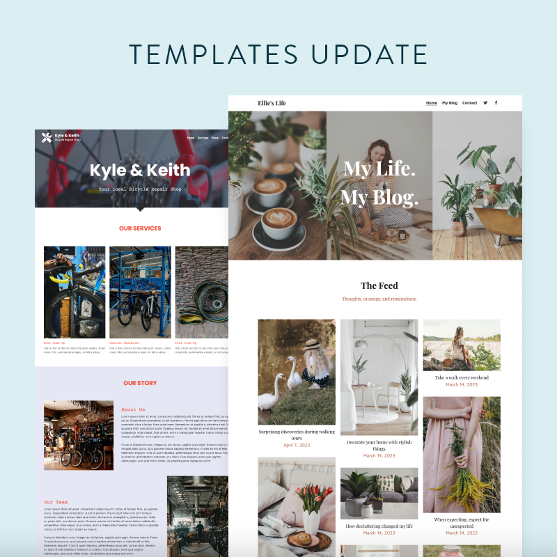 Templates Update - Updates - Strikingly