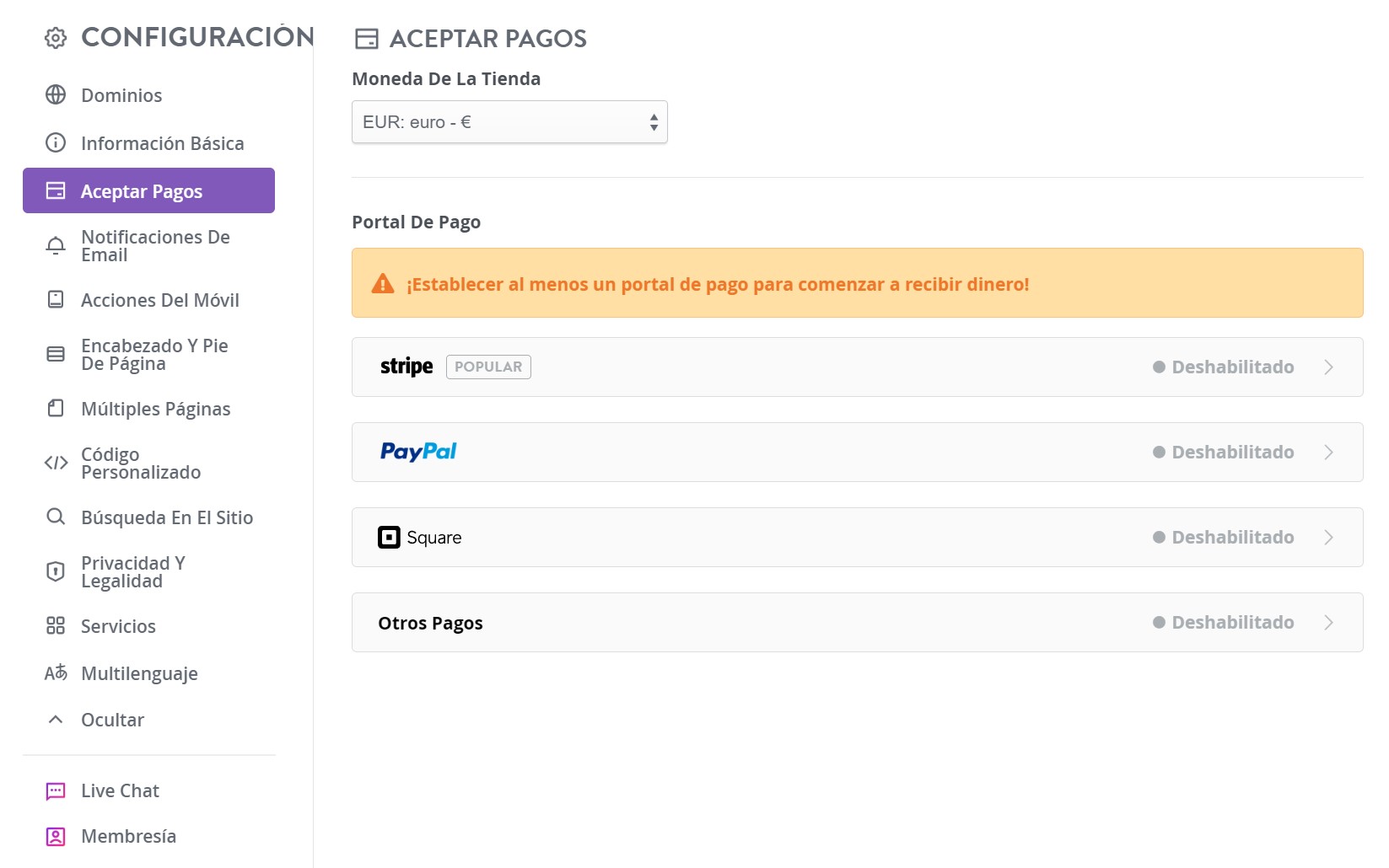 Ofrezca múltiples pasarelas de pago en el sitio web de su empresa - Crear Tu Sitio Web - Strikingly