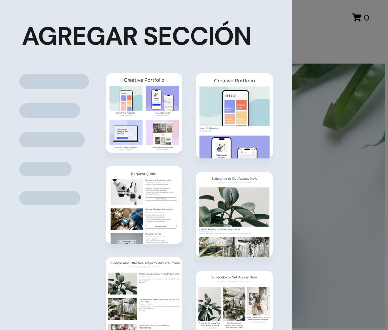 Más disposiciones de secciones - Actualizaciones - Strikingly