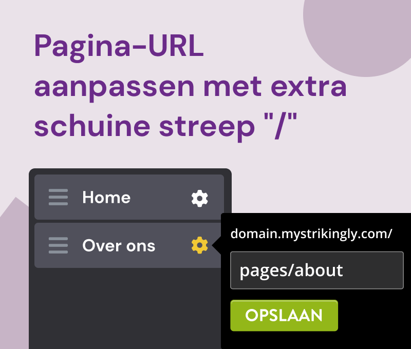 Pagina-URL aanpassen met extra schuine streep "/" - Updates - Strikingly