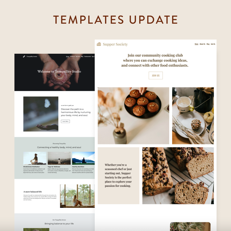 Templates Update - Updates - Strikingly