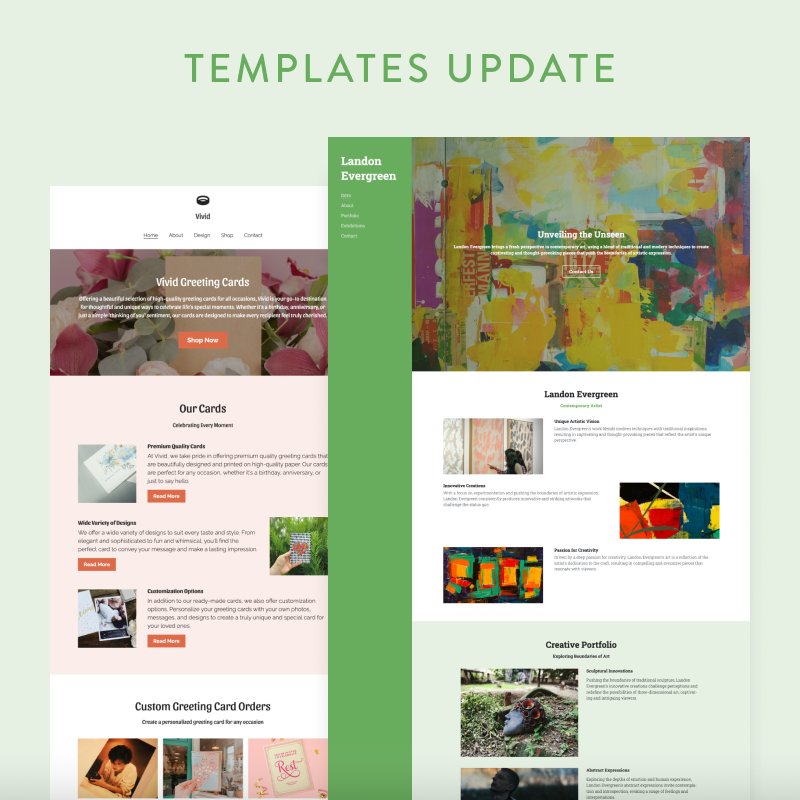 Templates Update - Updates - Strikingly