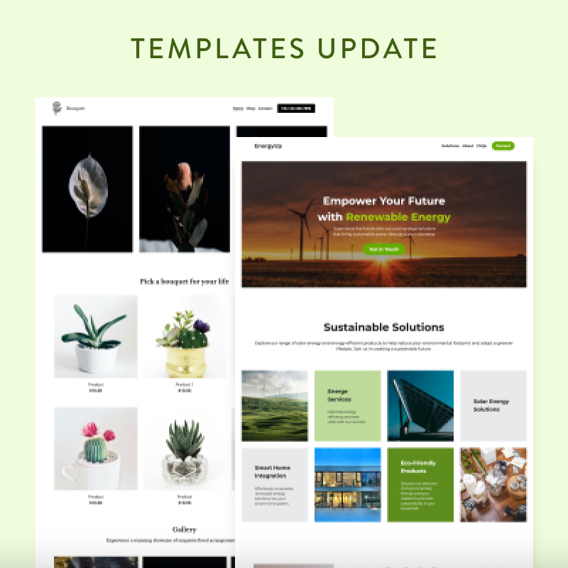 Templates Update - Updates - Strikingly