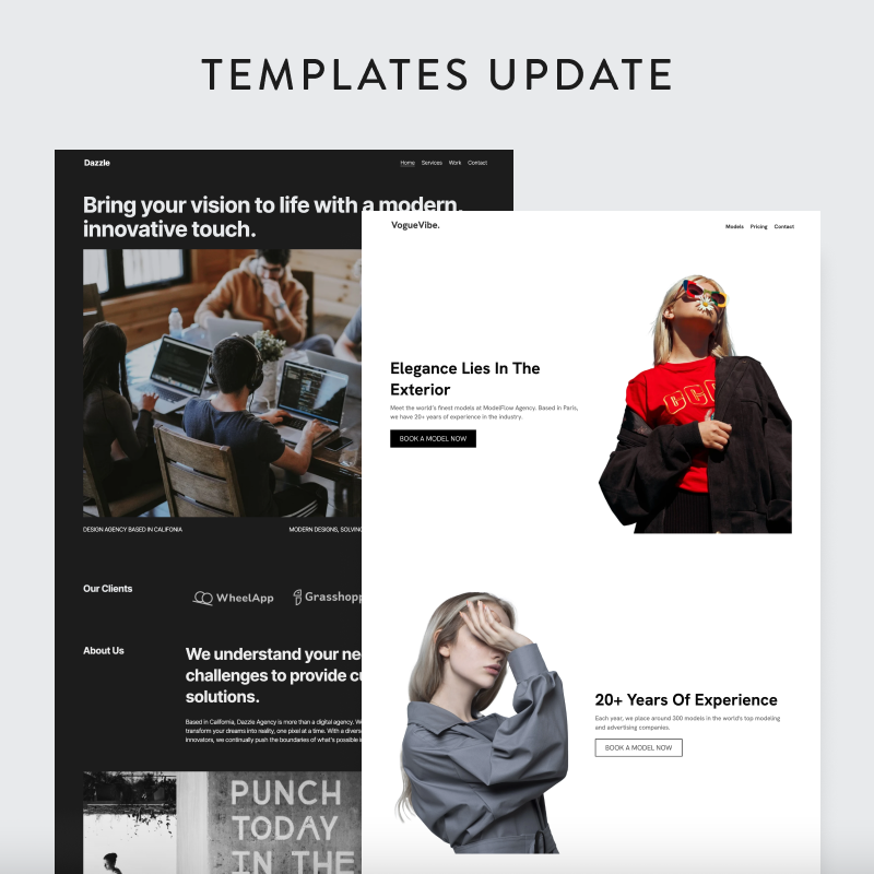 Templates Update - Updates - Strikingly