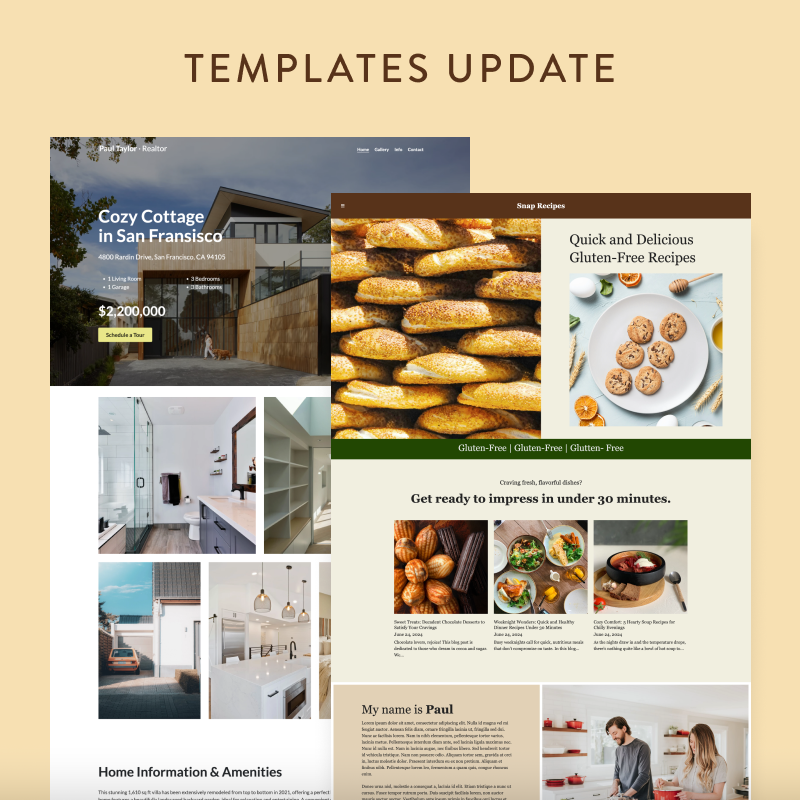 Templates Update - Updates - Strikingly