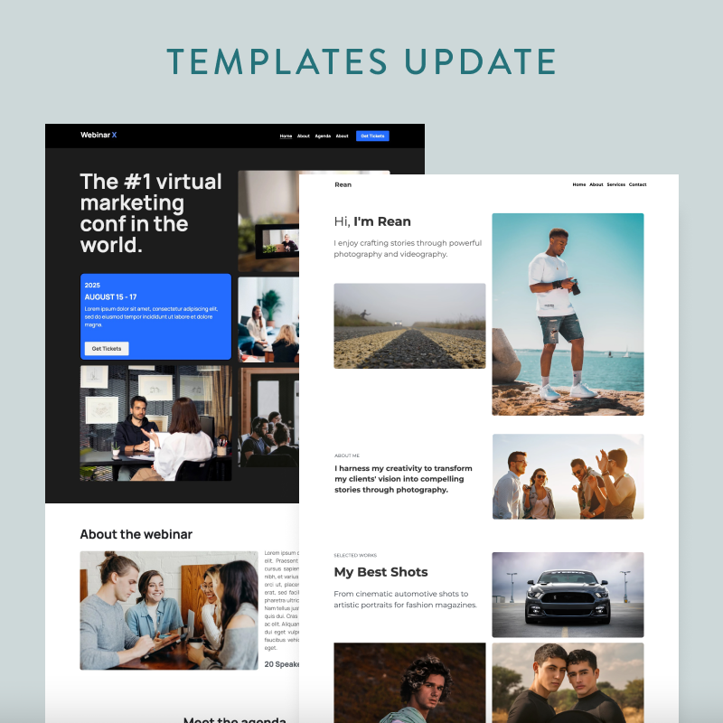 Templates Update - Updates - Strikingly