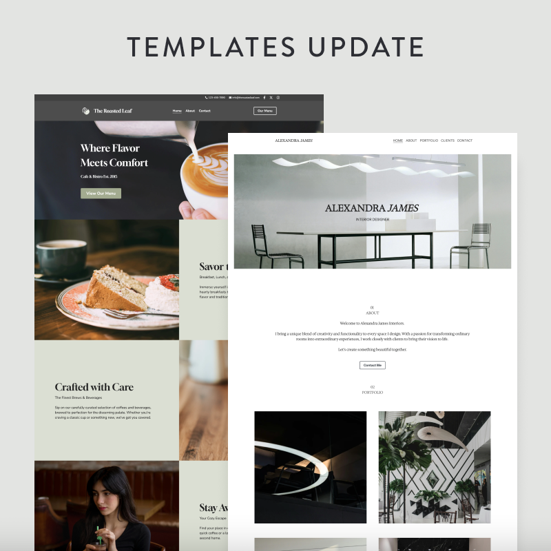 Templates Update - Updates - Strikingly