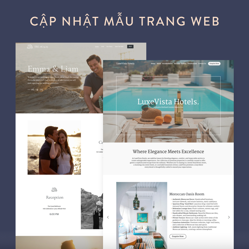 Cập nhật mẫu trang web - Cập nhật - Strikingly