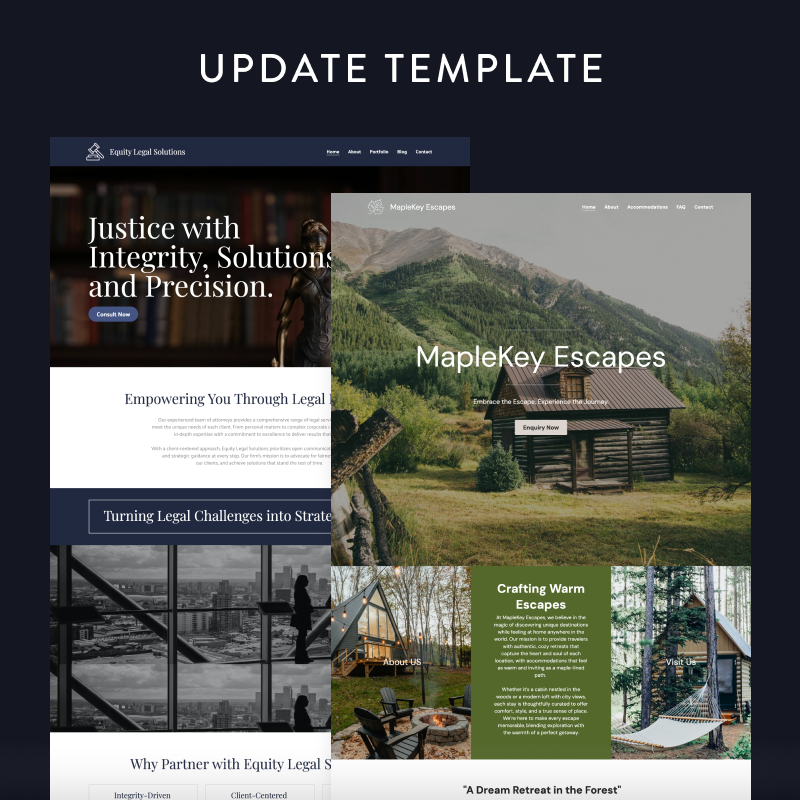 Update Template - Actualizaciones - Strikingly