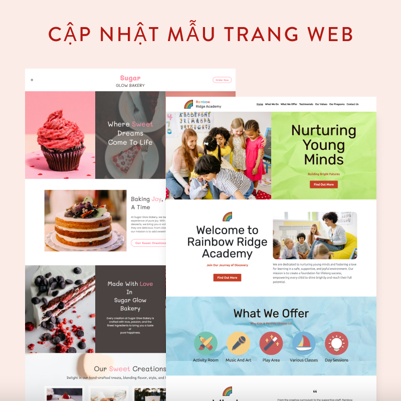 Cập nhật mẫu trang web - Cập nhật - Strikingly
