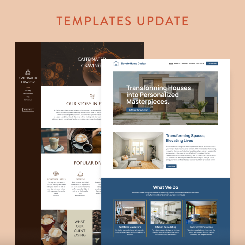 Templates Update - Updates - Strikingly