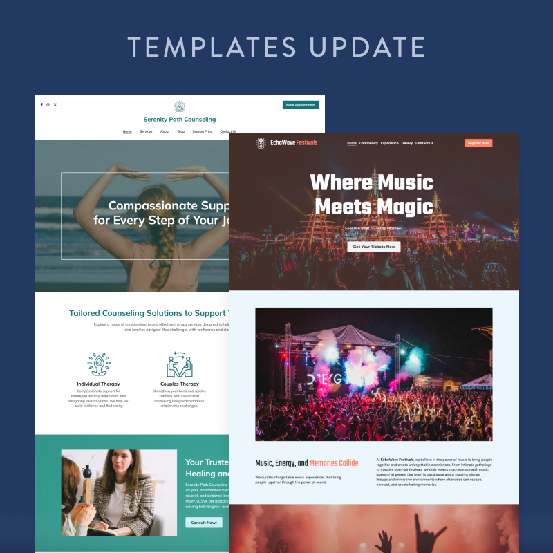 Templates Update - Updates - Strikingly