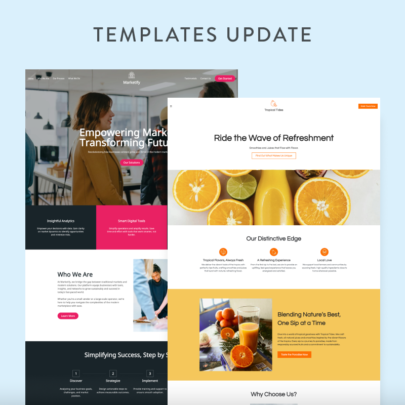 Templates Update - Updates - Strikingly