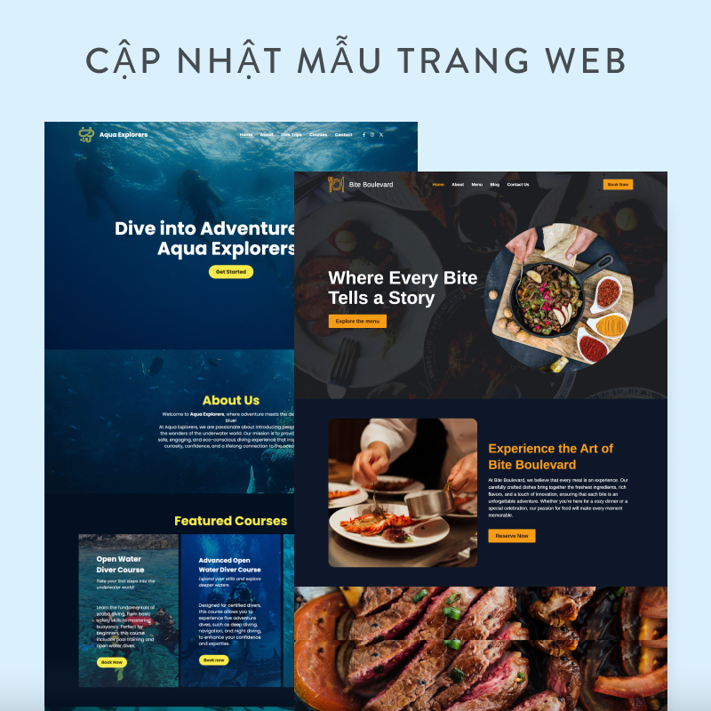 Cập nhật mẫu trang web - Cập nhật - Strikingly