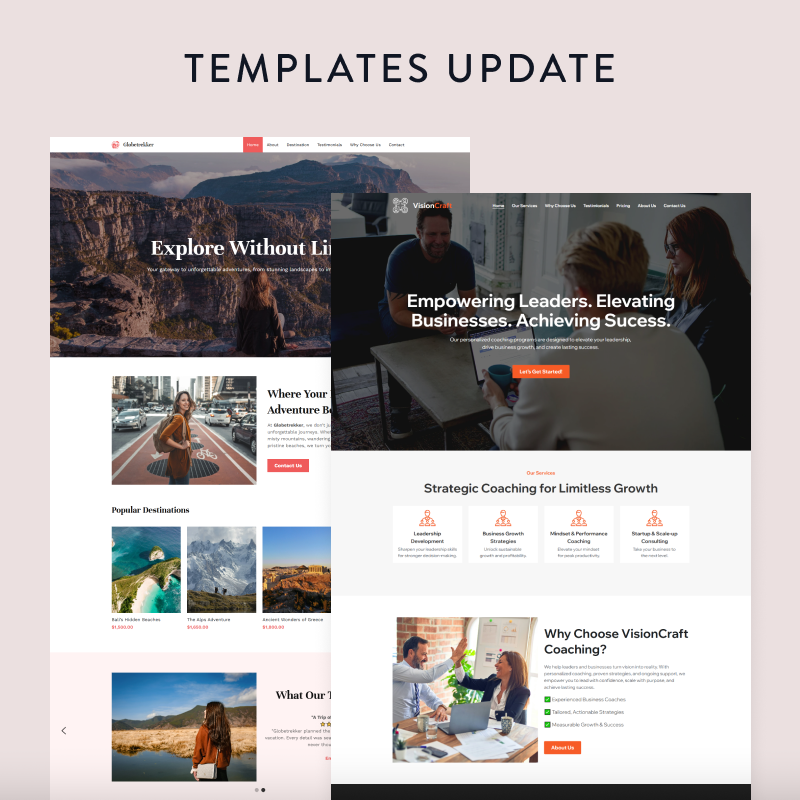 Templates Update - Updates - Strikingly