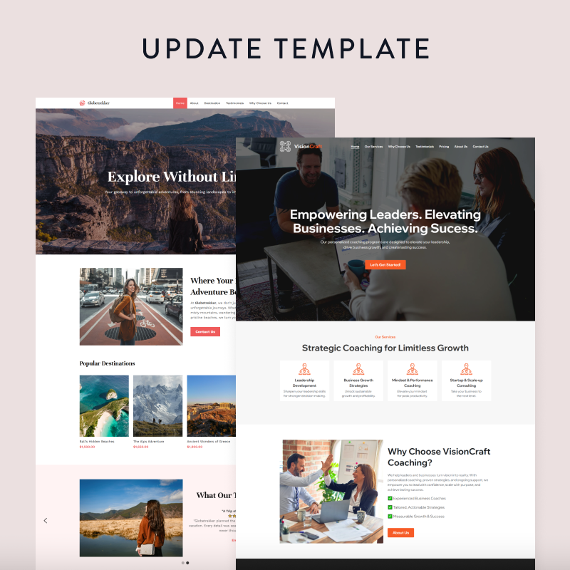 Update Template - Pembaruan - Strikingly