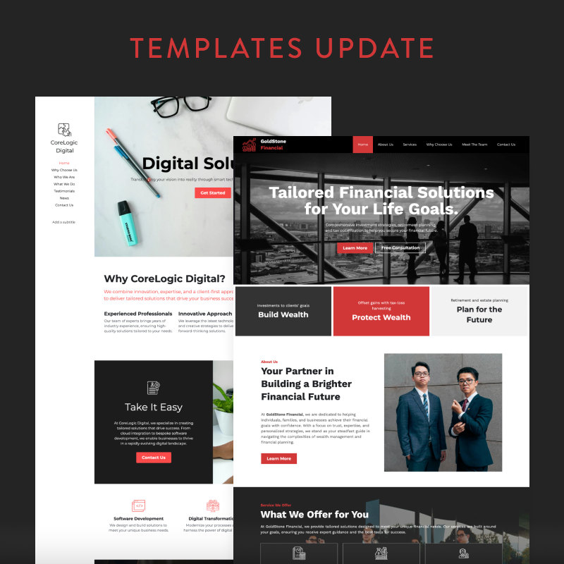 Templates Update - Updates - Strikingly
