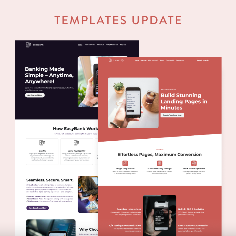 Templates Update - Updates - Strikingly