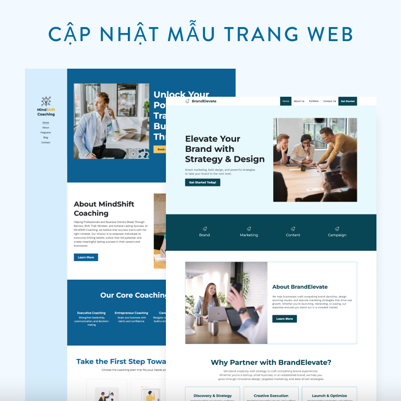 Cập nhật mẫu trang web - Cập nhật - Strikingly