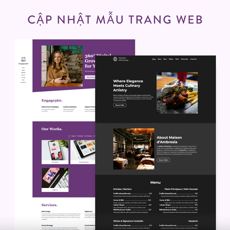 Cập nhật mẫu trang web - Cập nhật - Strikingly