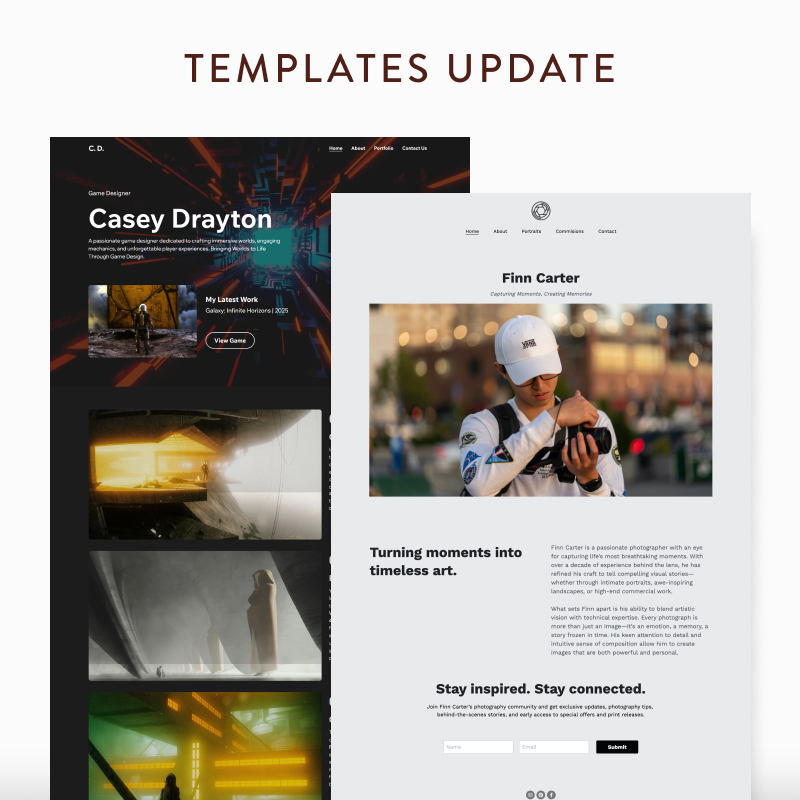 Templates Update - Updates - Strikingly