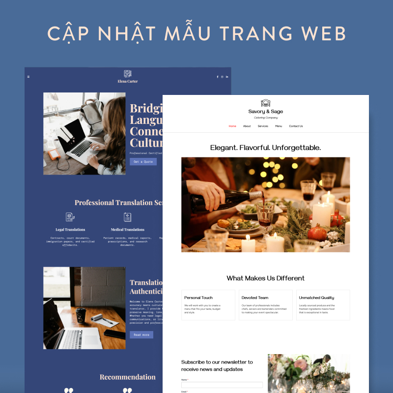 Cập nhật mẫu trang web - Cập nhật - Strikingly