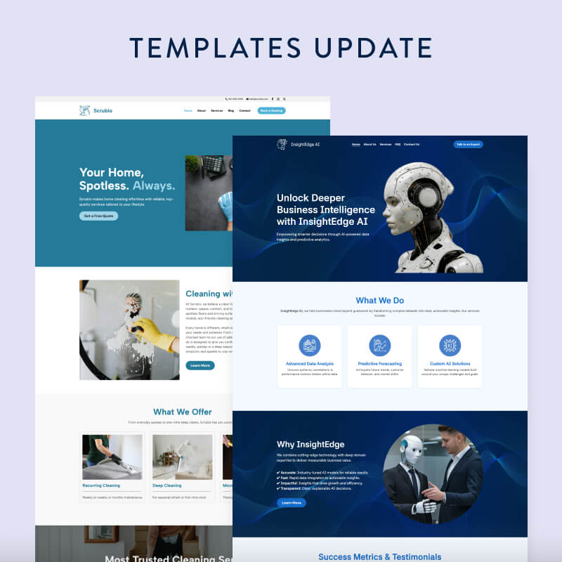 Templates Update - Updates - Strikingly