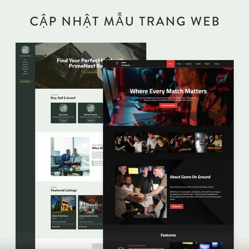 Cập nhật mẫu trang web - Cập nhật - Strikingly
