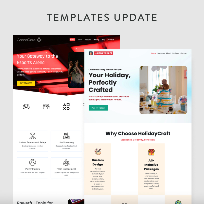 Templates Update - Updates - Strikingly