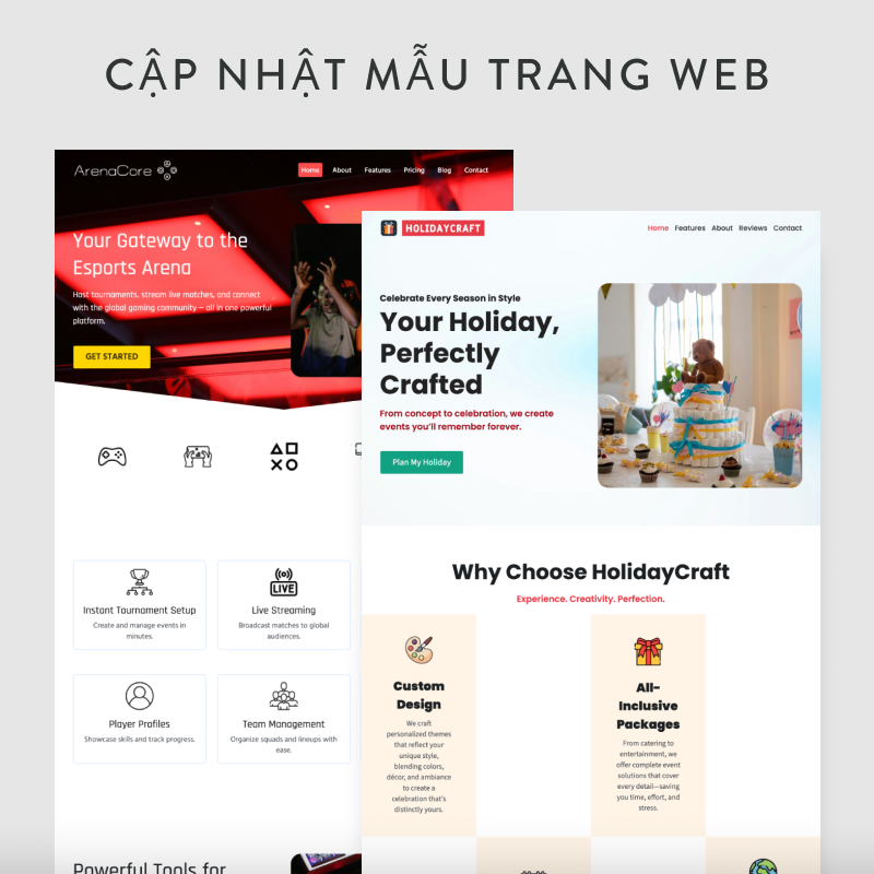 Cập nhật mẫu trang web - Cập nhật - Strikingly
