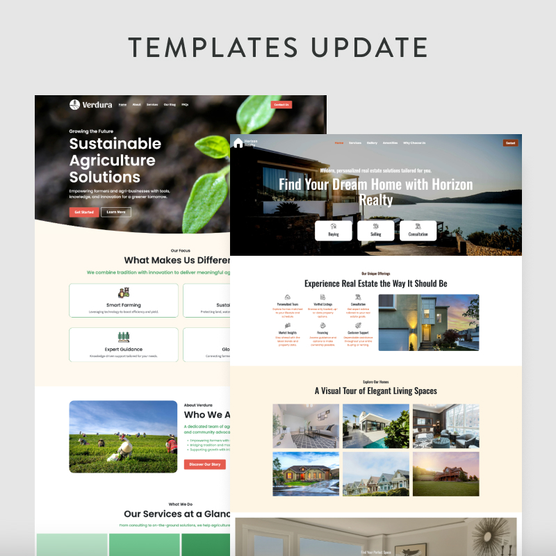 Templates Update - Updates - Strikingly