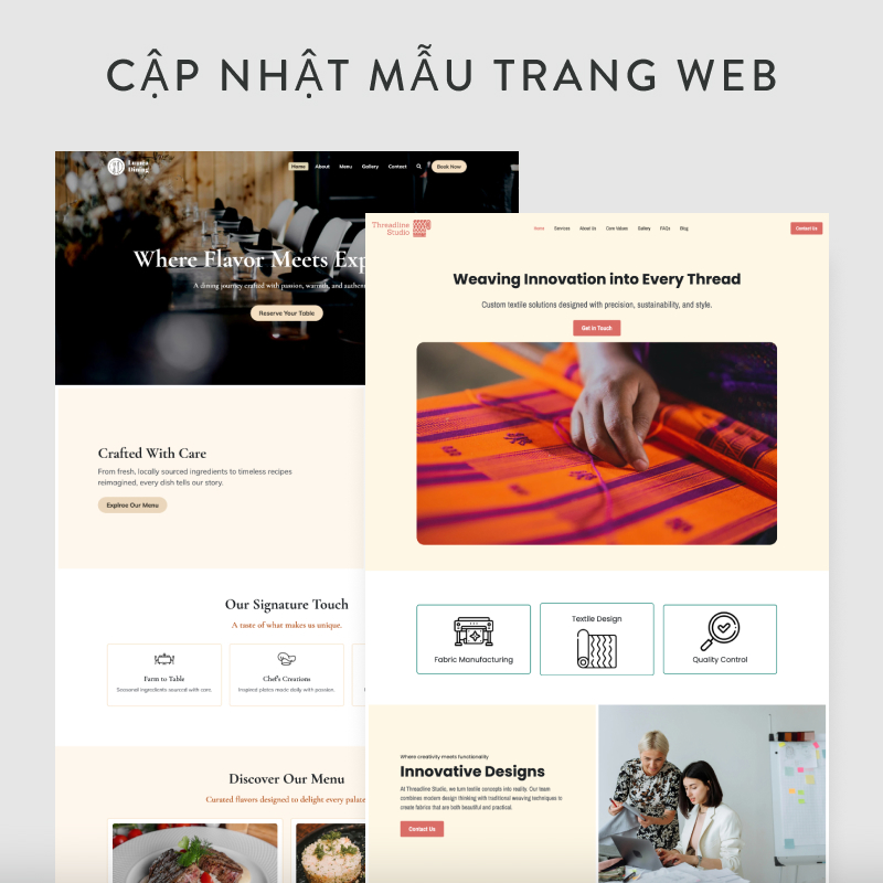 Cập nhật mẫu trang web - Cập nhật - Strikingly