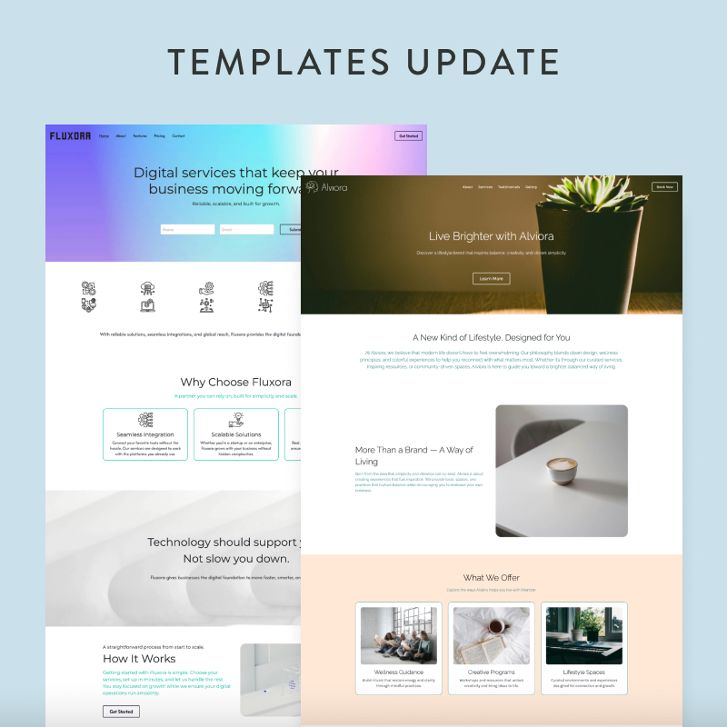 Templates Update - Updates - Strikingly