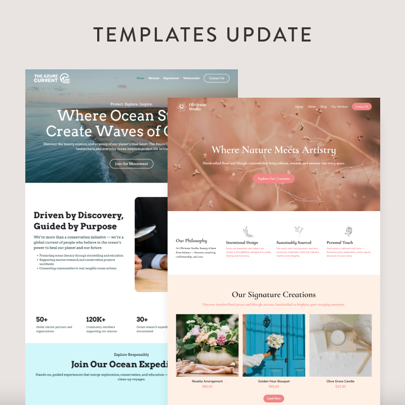 Templates Update - Updates - Strikingly